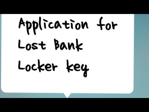 Application for lost bank locker key - YouTube