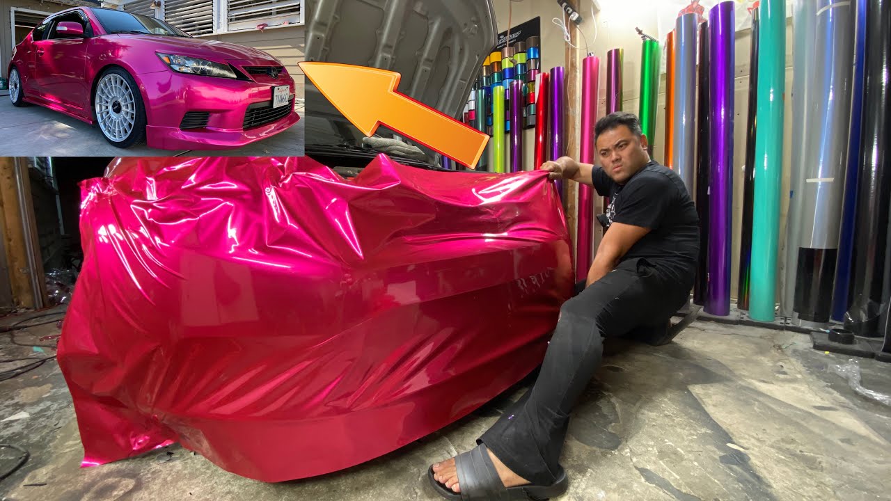 CANDY PINK WRAP HIS SCION TC - YouTube