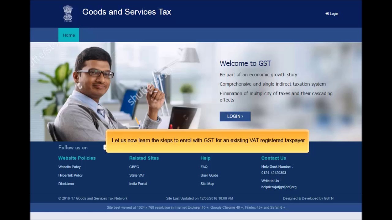 GSTN Login and Enroling credentials - YouTube