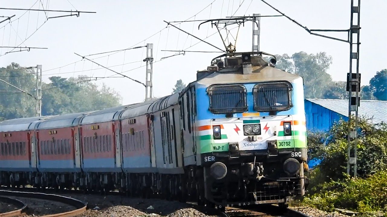 "Nabadiganta" colourful WAP-7 leading NFR King 12423 Dibrugarh Town ...