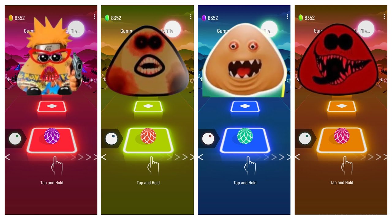 Pou Horror 🆚 Pou Naruto 🆚 Pou Fnf 🆚 Pou Animation Tiles Hop EDM Rush 🎶 ...
