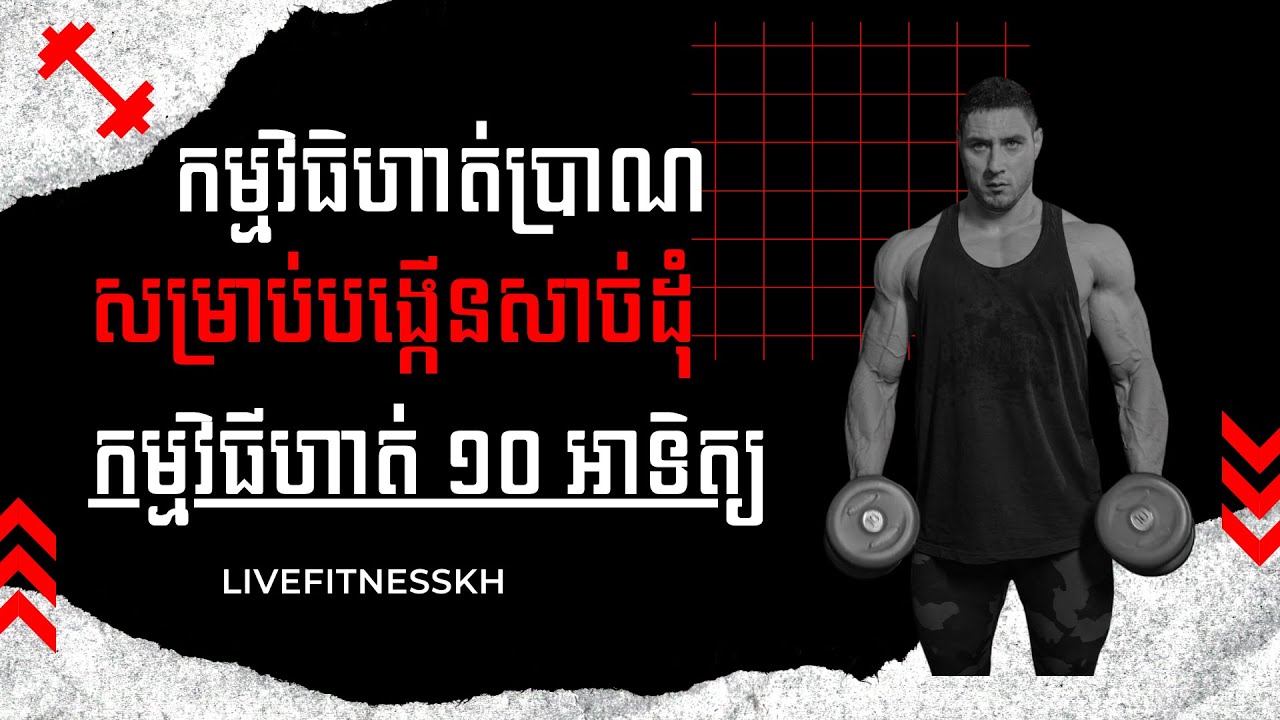កម្មវិធីហាត់ប្រាណបង្កើនសាច់ដុំ (10 weeks workout program for muscle ...