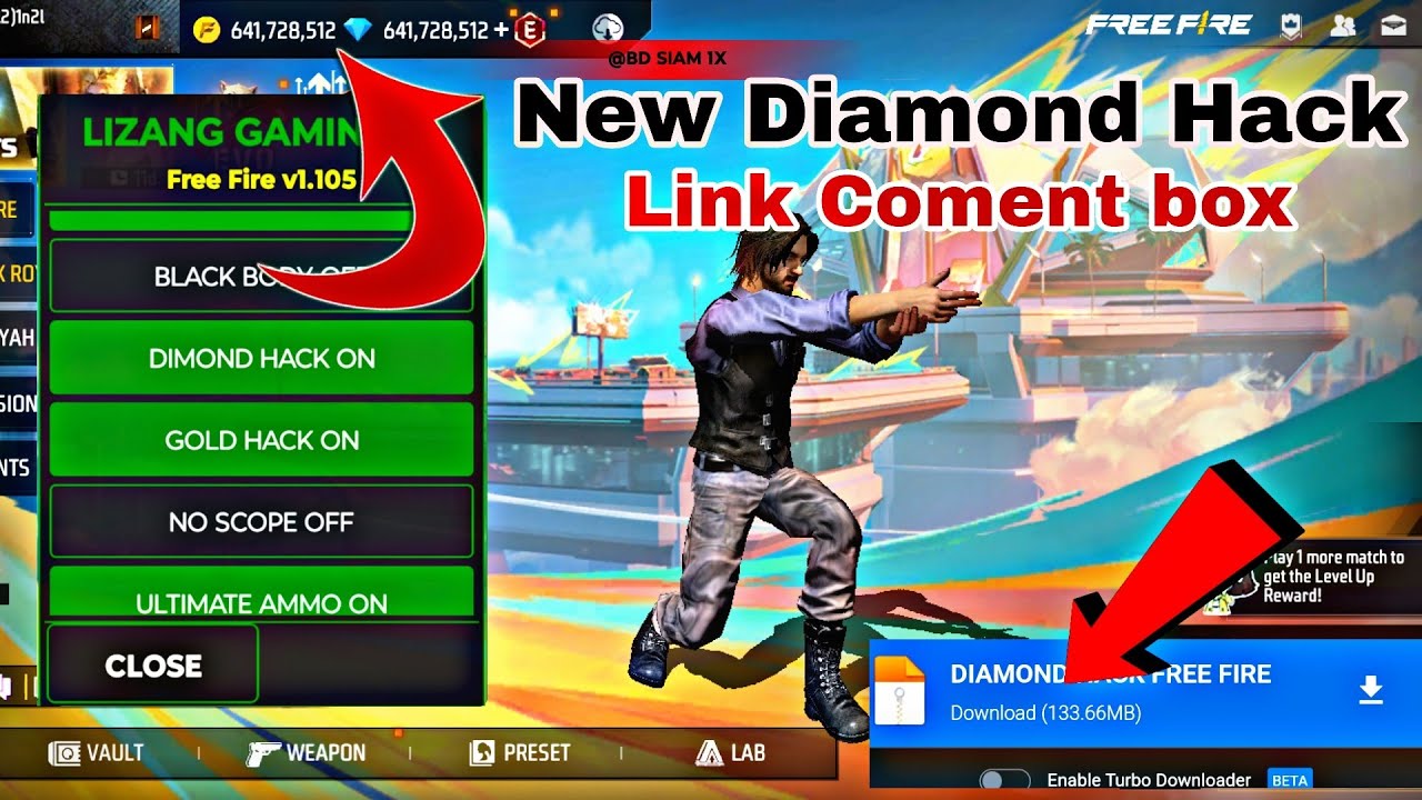 FREE FIRE DIAMOND HACK MOD MENU 2024 MEDIAFIR DOWNLOAD LINK OB45 UPDATE ...