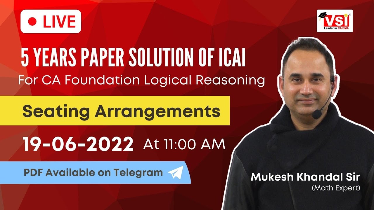 Seating Arrangements CA Foundation Logical Reasoning Live 5 Years seating-arrangements-ca-foundation-logical-reasoning-live-5-years