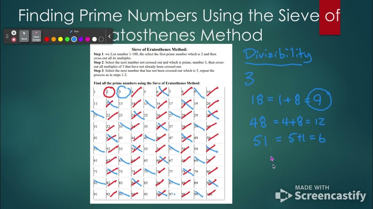 Finding Prime Numbers Using the Sieve of Eratosthenes Method - YouTube