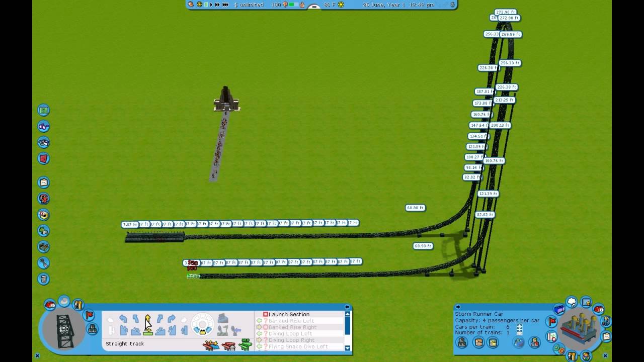 RCT3 Tutorial - How to Make a Coaster Stop And Launch Works 100% - YouTube