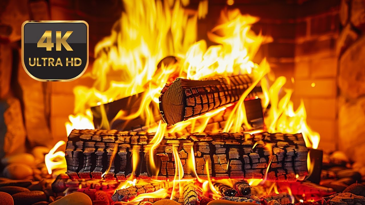 Fireplace 4K UHD 🔥 Relaxation with Cozy Fireplace in 4K & Crackling ...