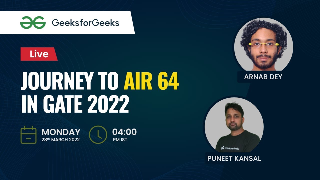 Journey to AIR 64 | GATE'22 - YouTube