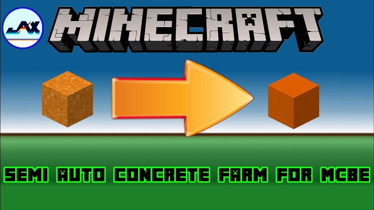 Minecraft MCBE | Working Simple Semi-Auto Concrete Farm | MCBE 1.8 + - YouTube