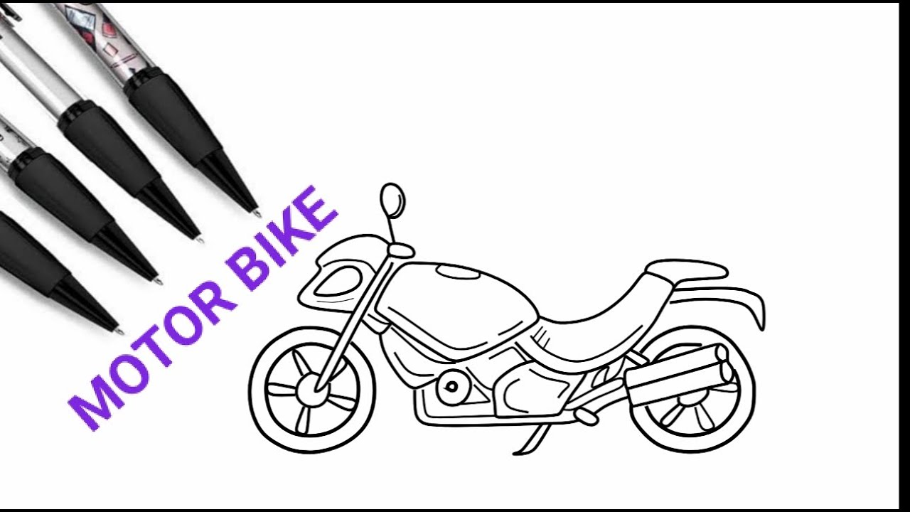 How to draw motor bike very easy drawing@artandlearn756 - YouTube