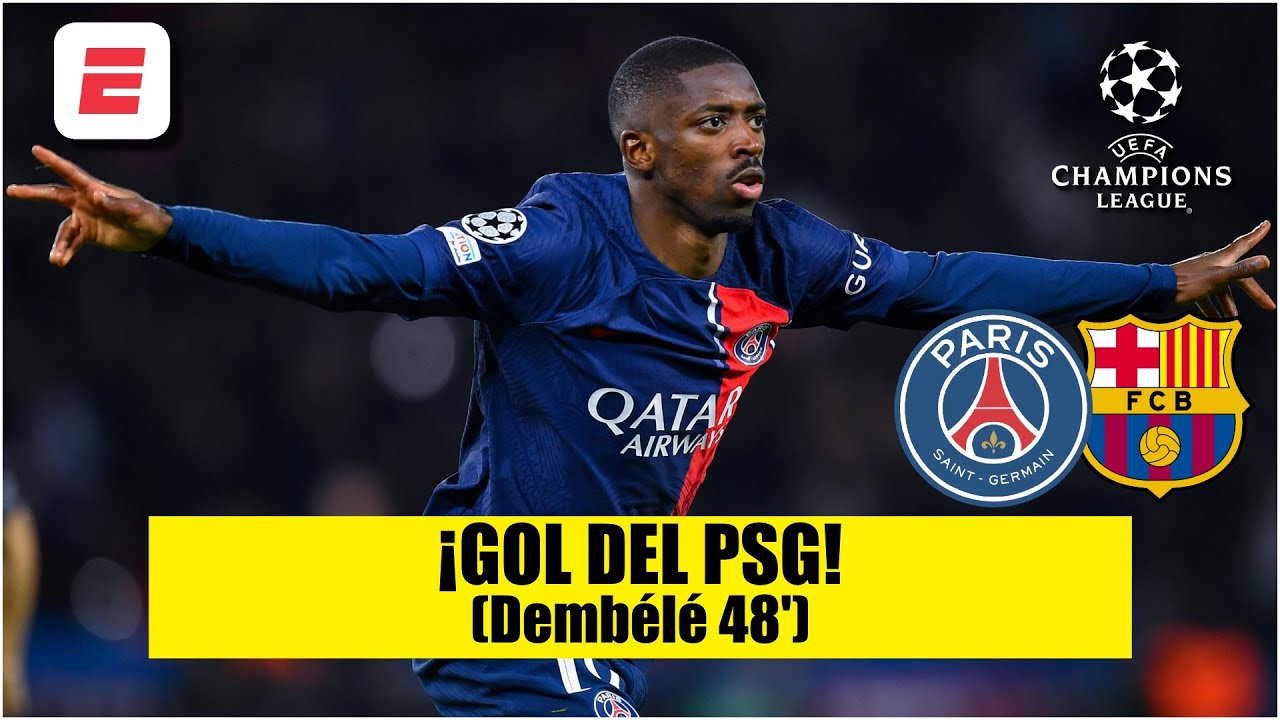 GOL DE DEMBÉLÉ para el empate del PSG 1-1 vs BARCELONA en PARÍS | UEFA ...