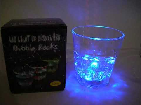 Светящийся бокал с цветной подсветкой дна Bubble Rocks - YouTube