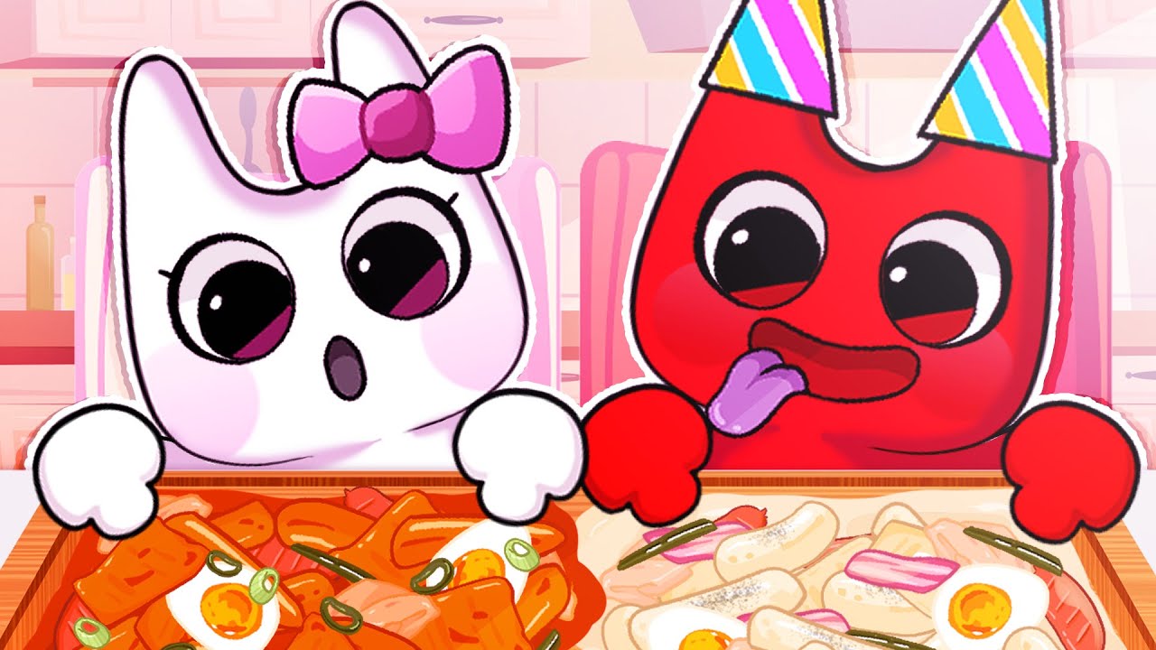 CUTE Banban & Banbaleena Tteokbokki MUKBANG Animation - GARTEN of ...