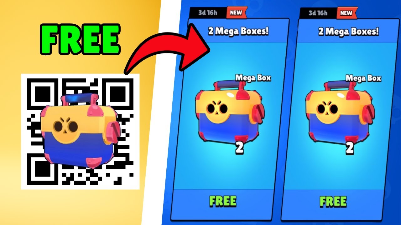 FREE MEGA BOX GIFT! NEW BRAWL STARS QR CODE - YouTube