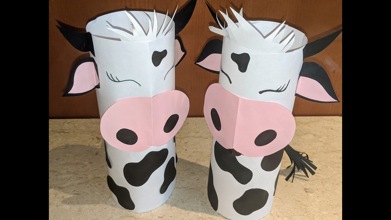 DIY - How to make Easy Cow Puppet Farm Animals Paper Craft - Kids ...