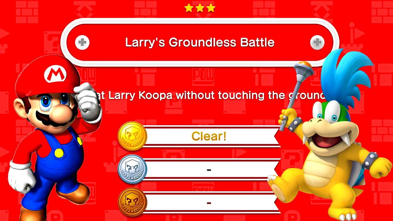 New Super Mario Bros. U Deluxe 🌼 Larry's Groundless Battle 🌼 All ...
