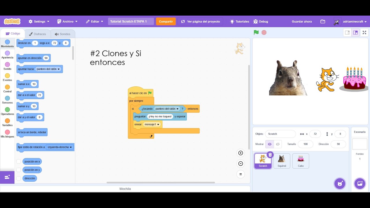Scratch - #2 Clones y Si entonces | Adv Craft - YouTube