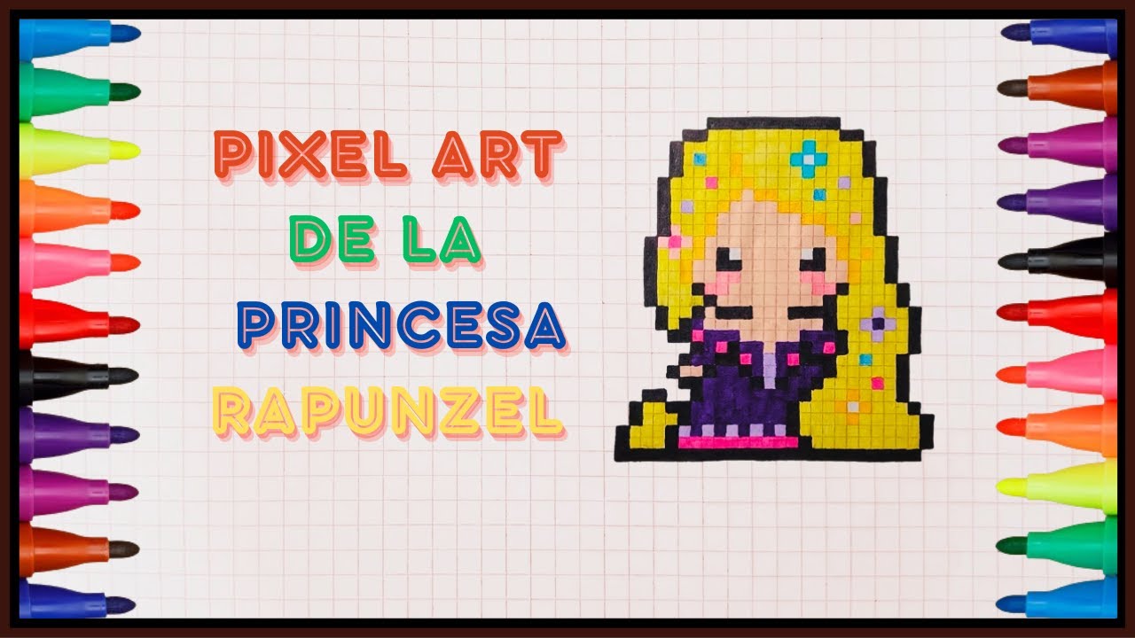 Como dibujar a RAPUNZEL en pixel art - YouTube