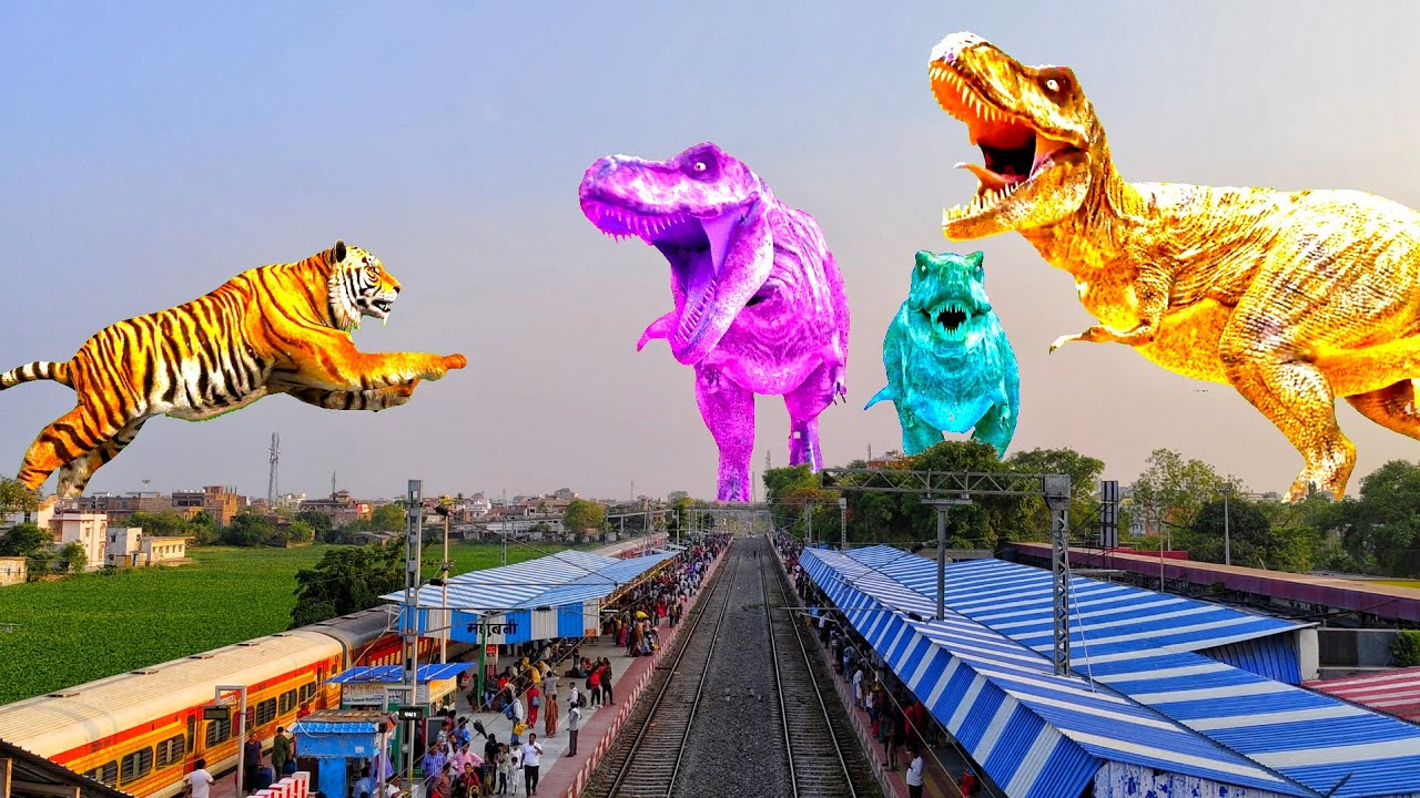 Bhuka sher attack 🐯🐯 in rex 🐲🐲🦖. #jurassicworld #dinosaurios #dinosaur ...