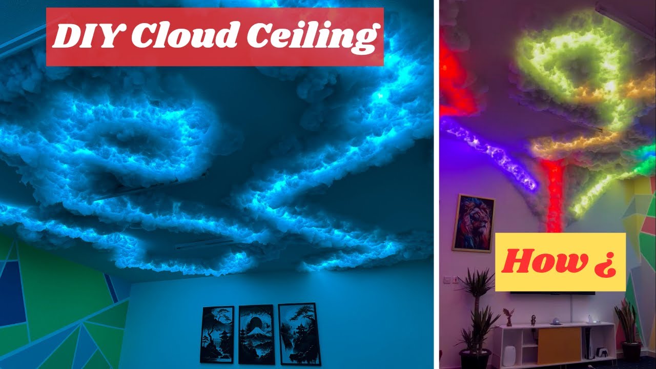 DIY Tiktok Cloud Ceiling🔥| LED Cloud Ceiling😍 | How To Make LED Cloud Ceiling | Hoor's Life ...
