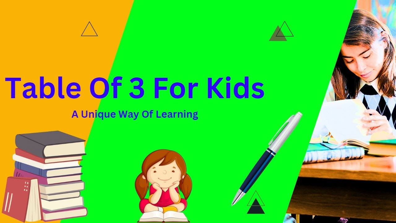 Table of 3 | Multiplication | 3 Table learning | Table 3 rhyme for kids ...