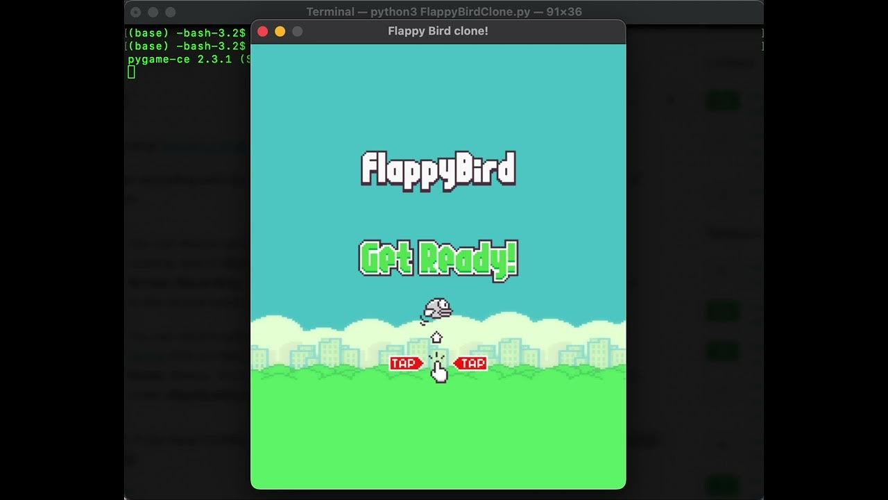 Flappy Bird Clone using Python and Pygame-CE - YouTube