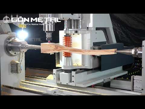 Grift 4 Eksen 4 Ünite - Ahşap CNC Torna Makinası/ 75 cm Ağaç İşleme / Gön Metal Makina