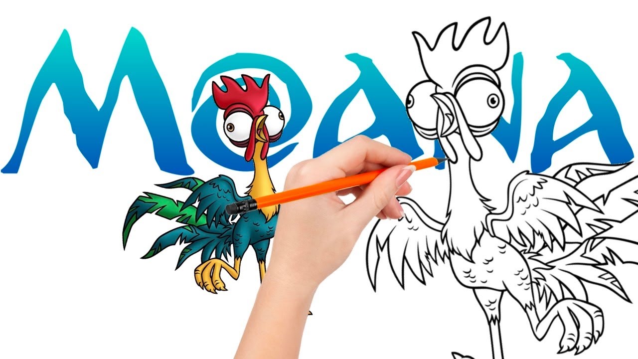 How to draw Hei Hei freaks out quite easily - Moana_Vaiana - YouTube