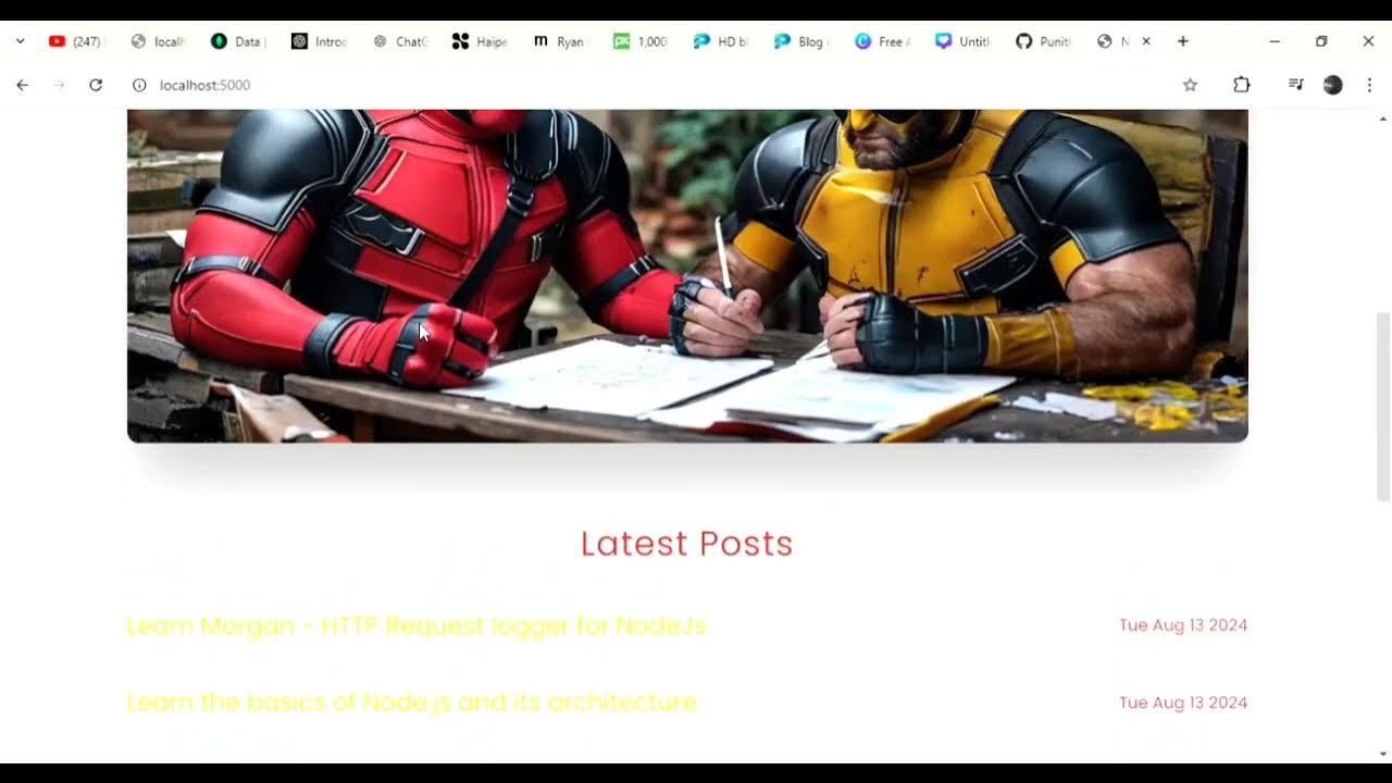Deadpool theme blog website with basic html, css and java script - YouTube