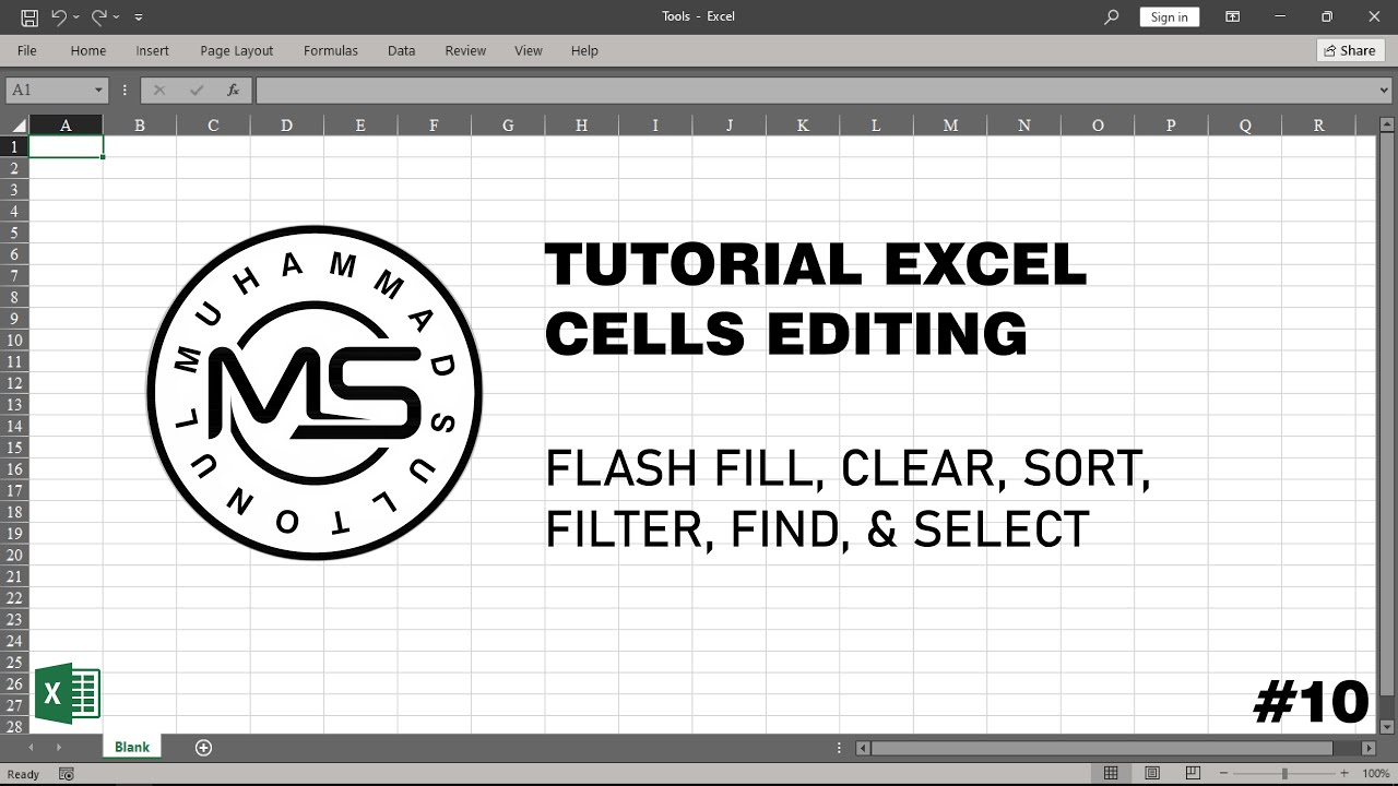 #10 Flash Fill, Clear, Sort, Filter, Find, dan Select - Excel Tools ...