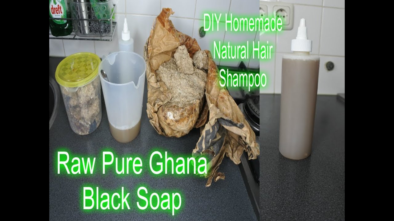 Raw Pure Ghana Black Soap | DIY Homemade Natural Hair Shampoo With ...