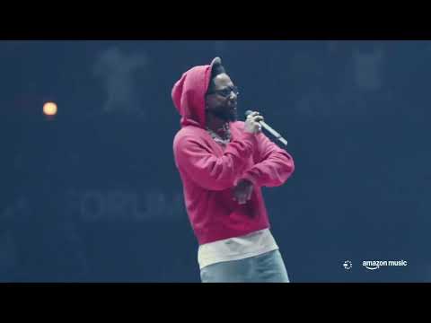 Kendrick Lamar performing “HUMBLE.” at “The Pop Out: Ken & Friends Concert”