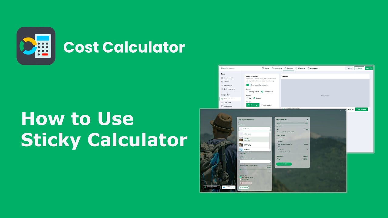How to Use a Sticky Calculator in Cost Calculator - YouTube