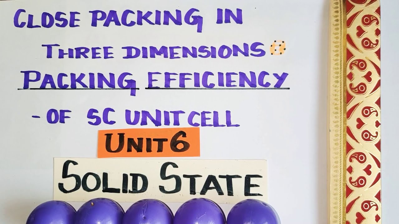Packing Efficiency of a SC unit cell - YouTube
