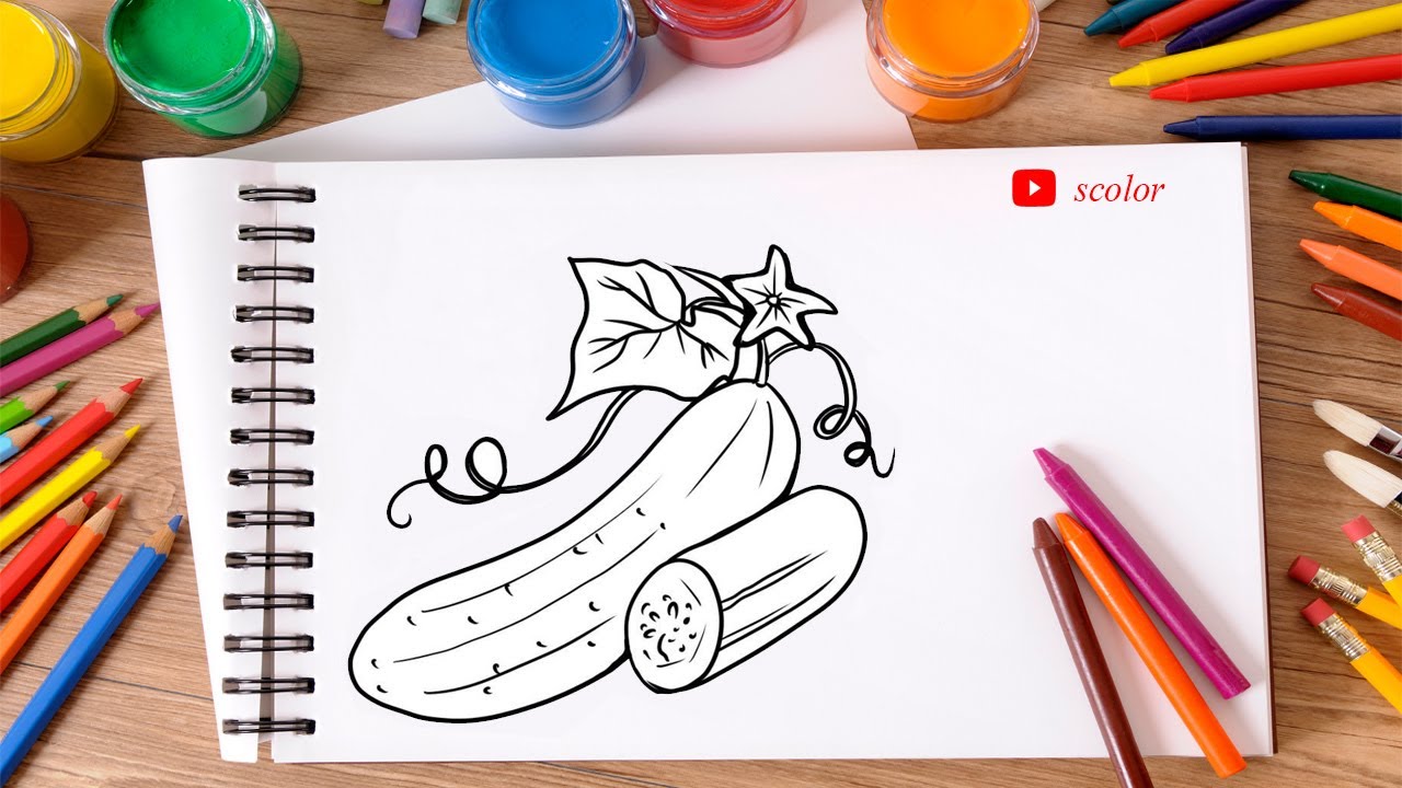 cucumber Painting and Coloring | How to Draw, Paint Easy - YouTube