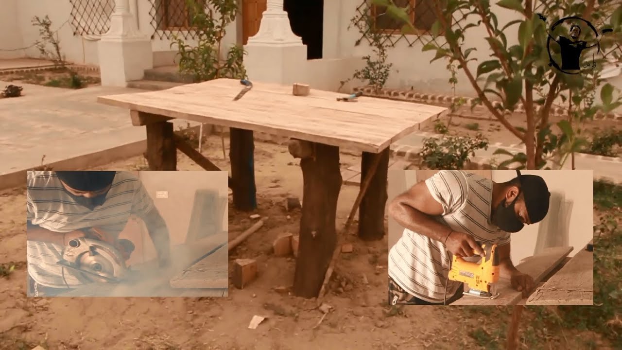 DIY | Making Forest Table out of old useless wooden planks and logs ...