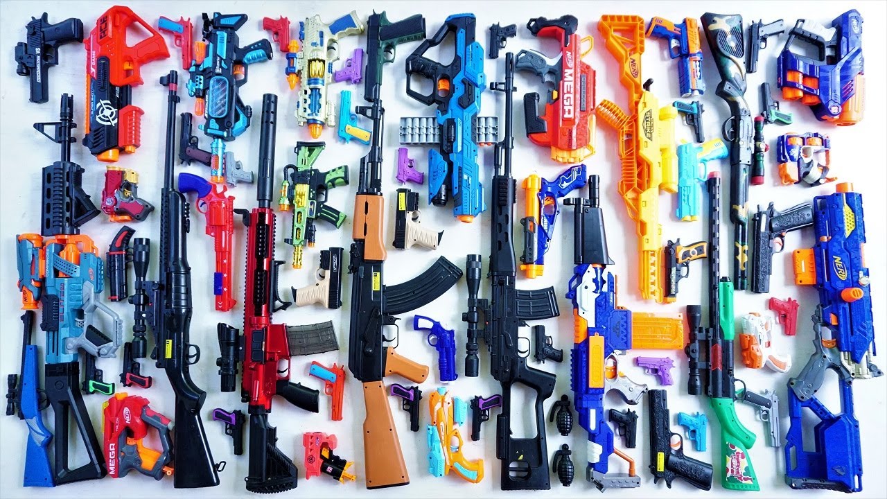 Collecting 7 Sniper Gun NERF M16 SNIPER ELITE COMMANDER AK47 FREE FIRE ...