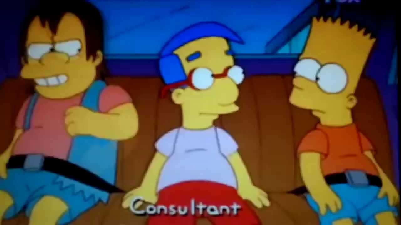 Nelson golpea a Milhouse - YouTube