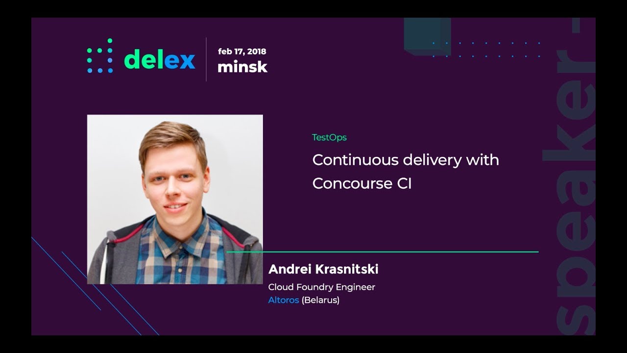 Continuous delivery with Concourse CI - Andrei Krasnitski - YouTube
