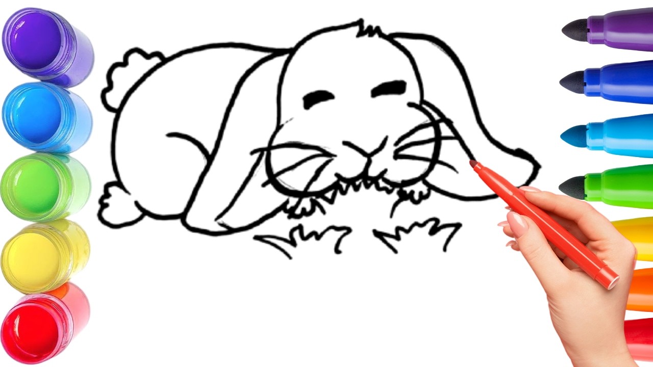 How To Draw cute rabbit Drawing, Painting & Coloring For Kids and ...