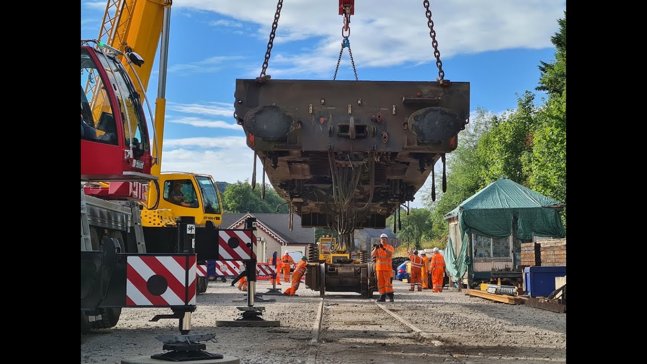 Lifting & turning over the class 58 chassis. - YouTube