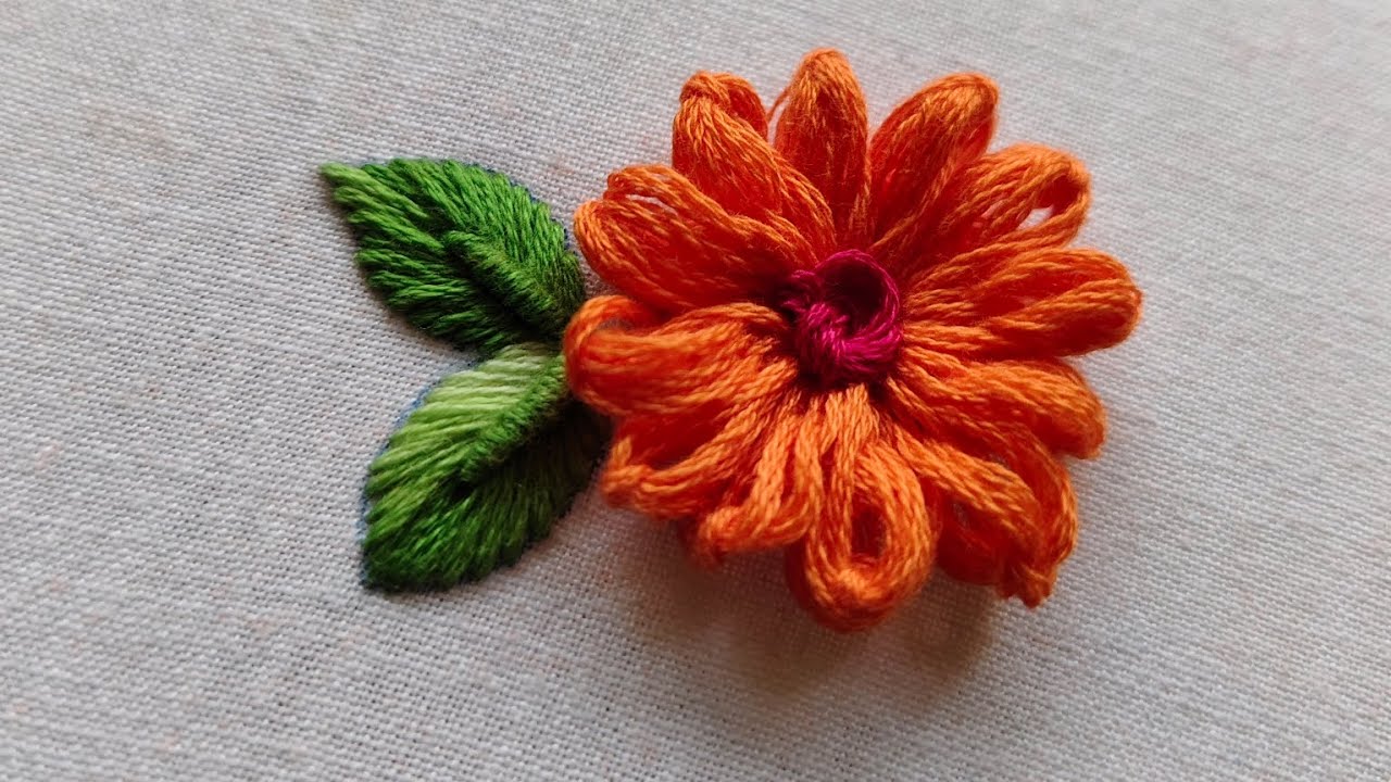 Very pretty flower embroidery video for beginners - YouTube