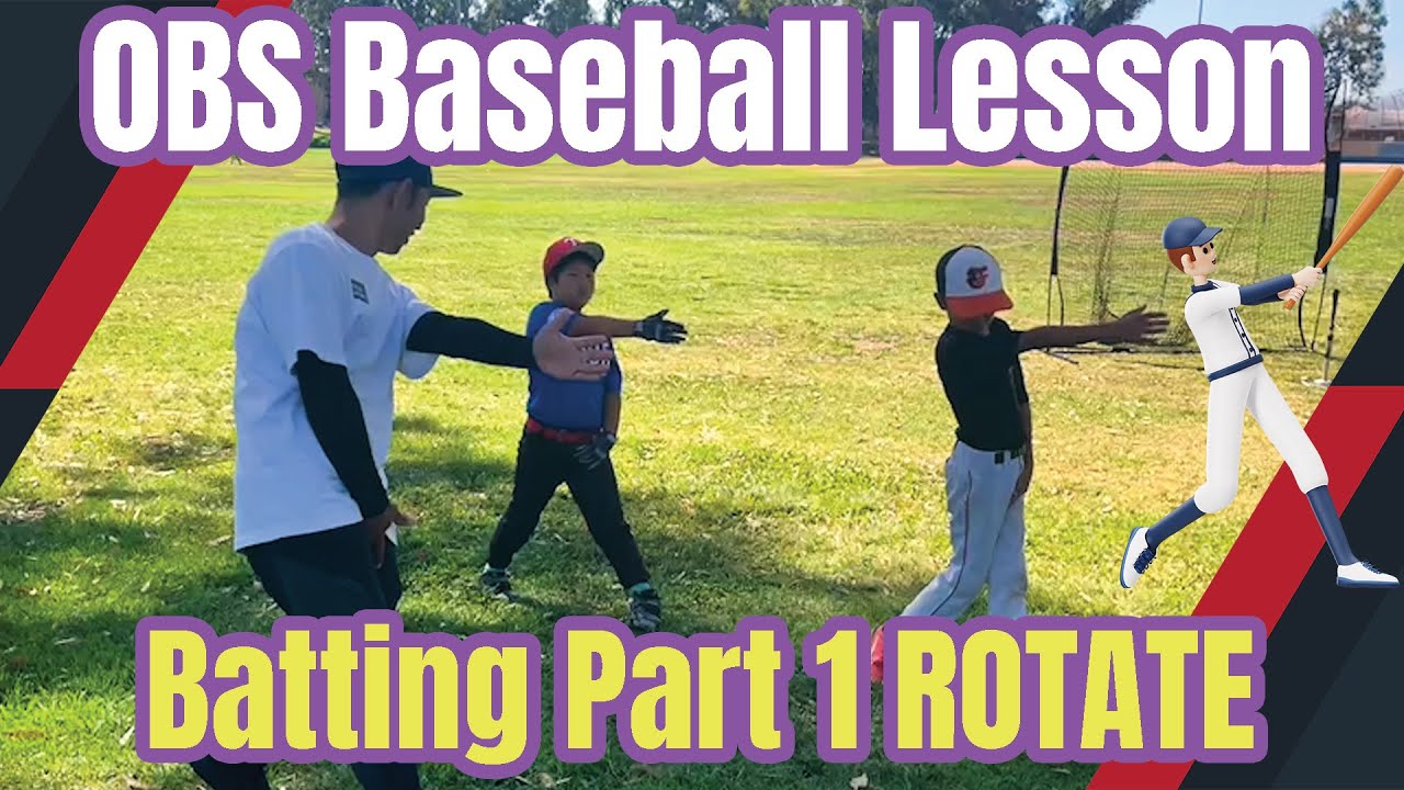 Okage Baseball School (OBS) Lesson "Batting" Part1 - ROTATE OBSレッスン 「打撃 ...