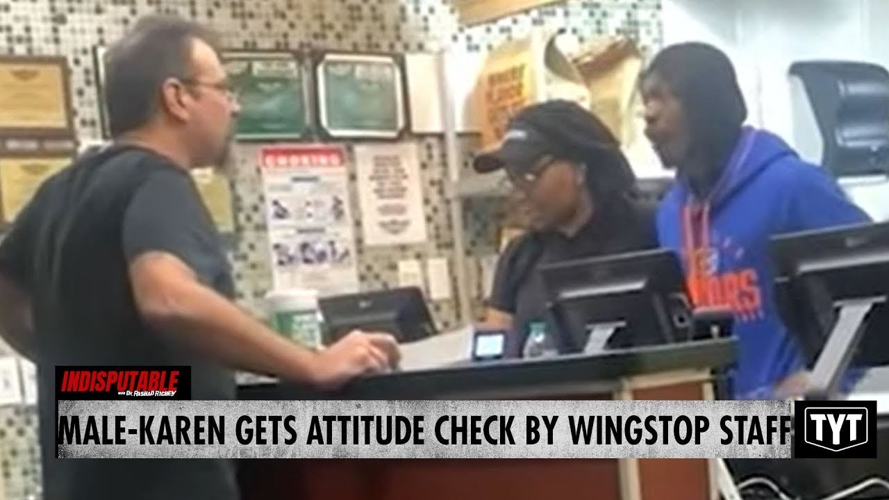 Male-Karen Gets Attitude Check By Wingstop Employees - YouTube