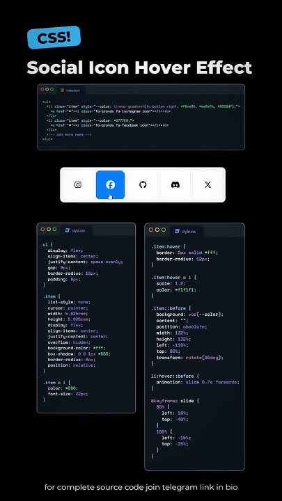 Social Icons Hover Effect Using Css🧑‍💻 Coding Programming Cssanimations Csstricks Htmlcss