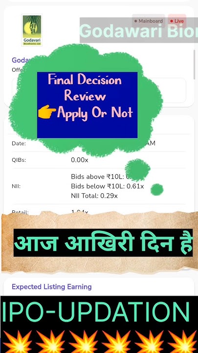 Godavari Biorefineries IPO Apply Or Avoid • Godavari Biorefineries IPO Review • Godawari IPO ...
