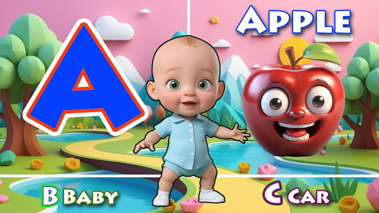 A is for Apple, ABC Phonics Song - Toddler Learning Song, Nursery ...