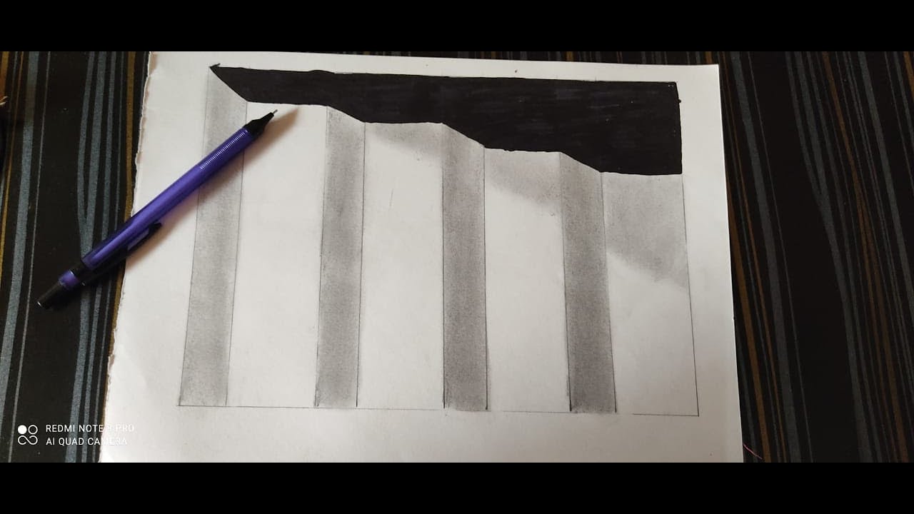 How to Draw a 3D Basement Stairs -Easy Drawing with Pencil and Marker ...