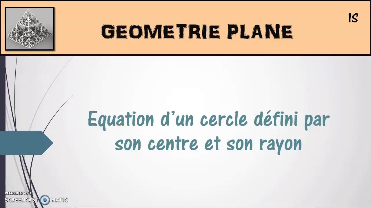 Equation de cercle (centre-rayon) - YouTube