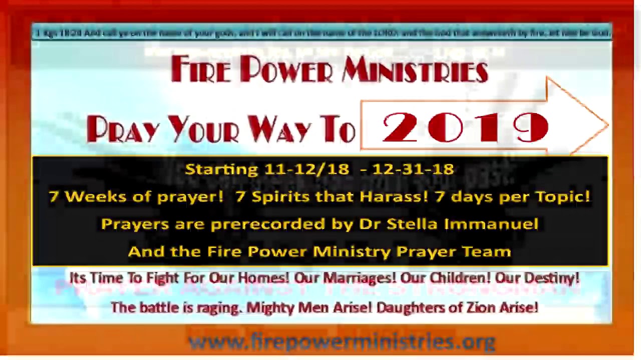 Prayer Against the Strongman. Prayer your way to 2019 Week six - YouTube